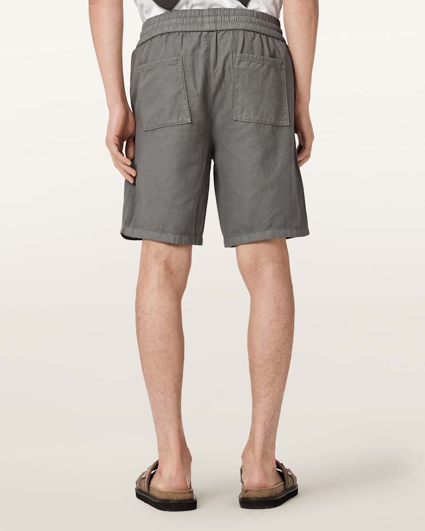 Hanbury Linen Blend Relaxed Fit Shorts PILLAR GREY | ALLSAINTS US